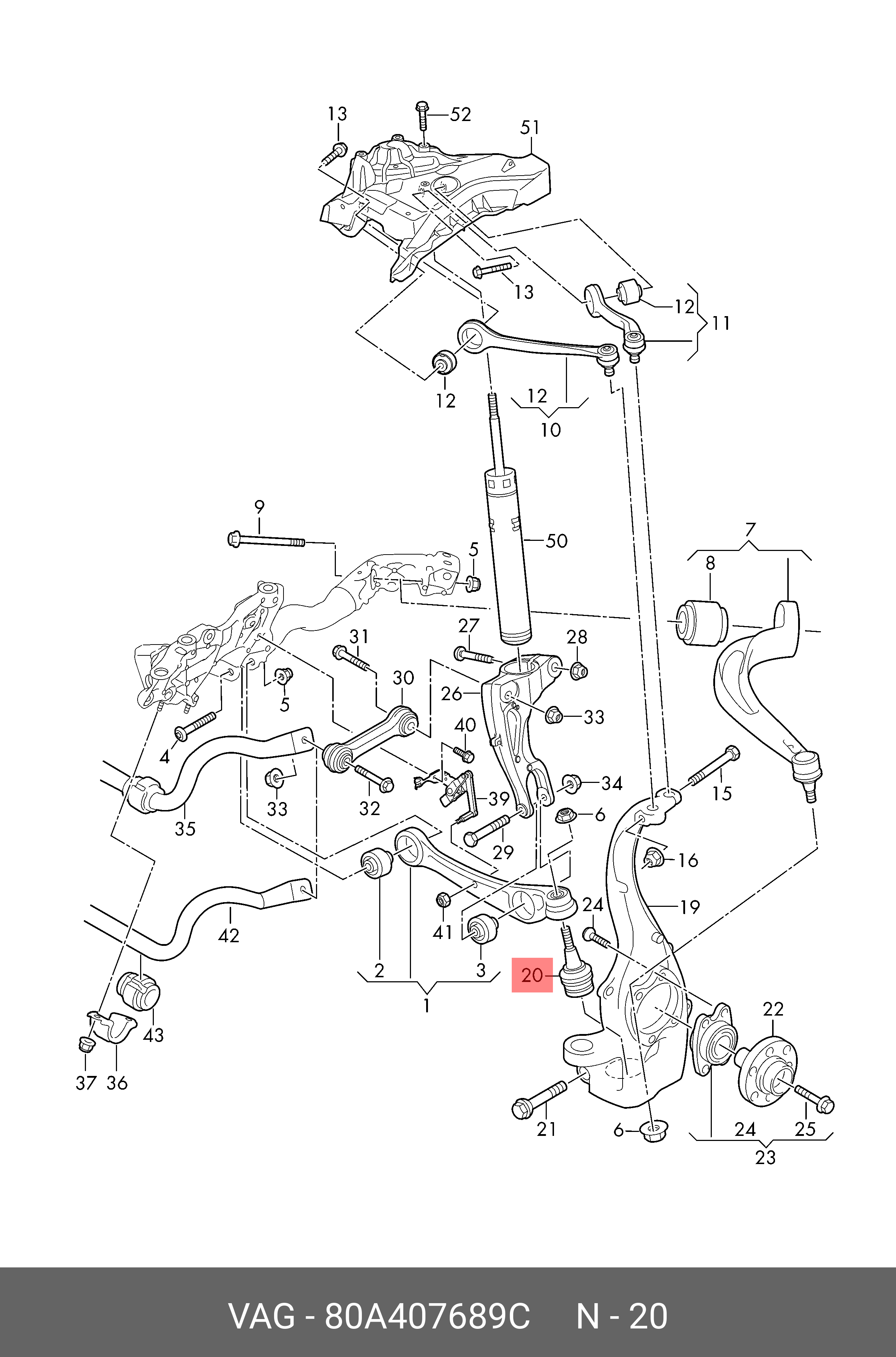 80A 407 689 C VAG AVJOINT
