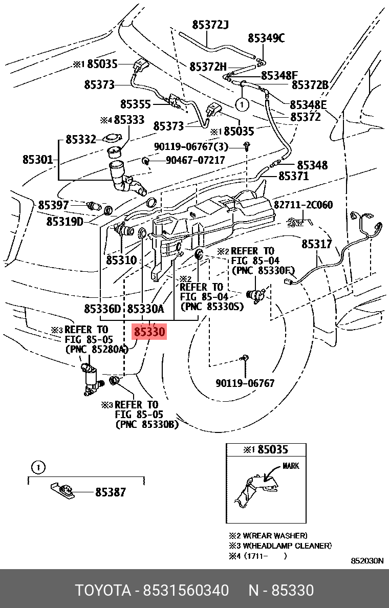 85315-60340 TOYOTA LEXUS RESERVOIR ASSY, COOLANT