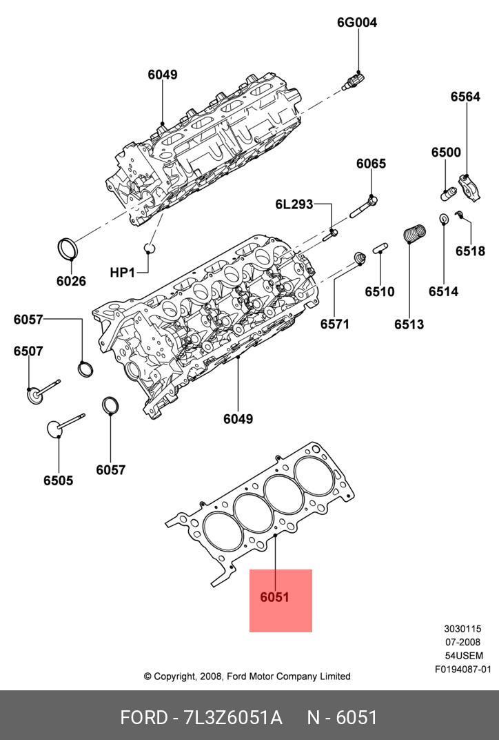 7L3Z-6051-A FORD GASKET-CYLINDER HEAD R.H. 5.4LTR