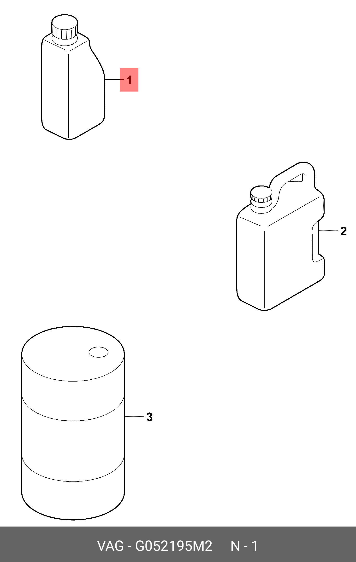 G 052 195 M2 VOLKSWAGEN ENGINE OIL LL3 (5W30/SN/CF-1L
