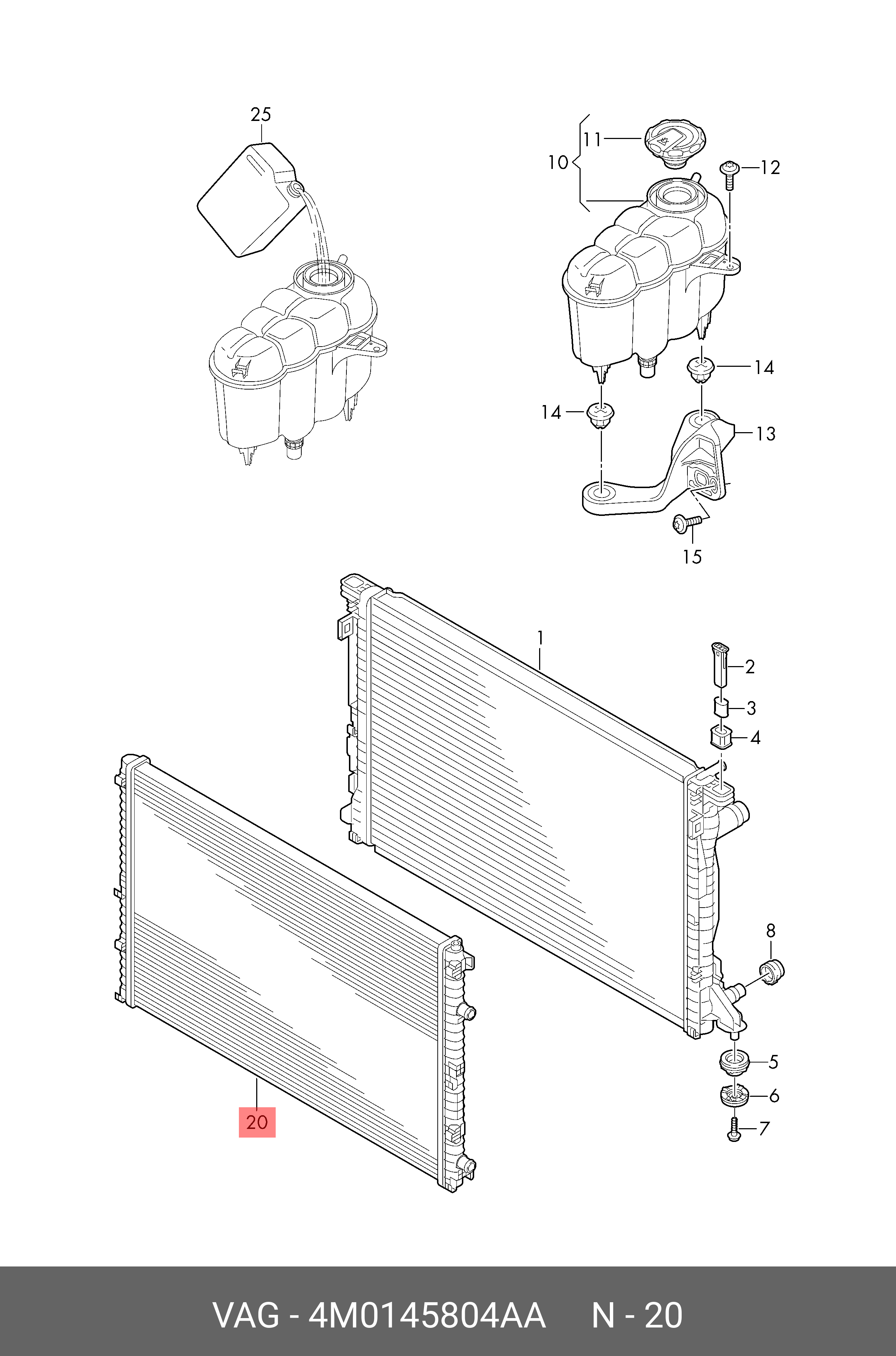 4M0 145 804 AA VAG RADIATOR