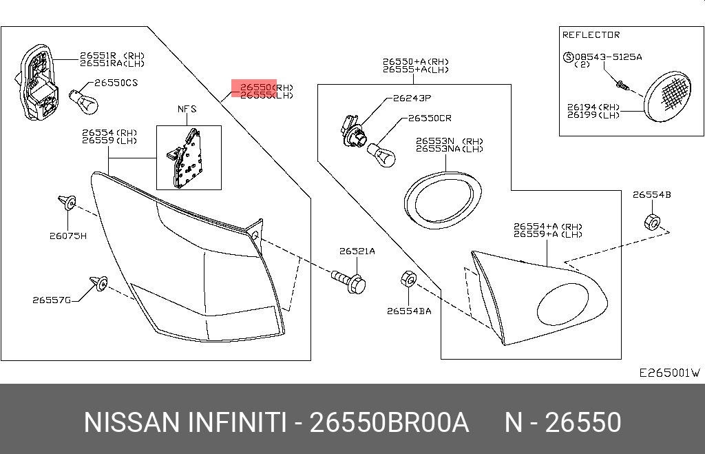Nissan QASHQAI 11-14 TAIL LAMP RH - 26550-BR00A | Spare Parts Shop ...