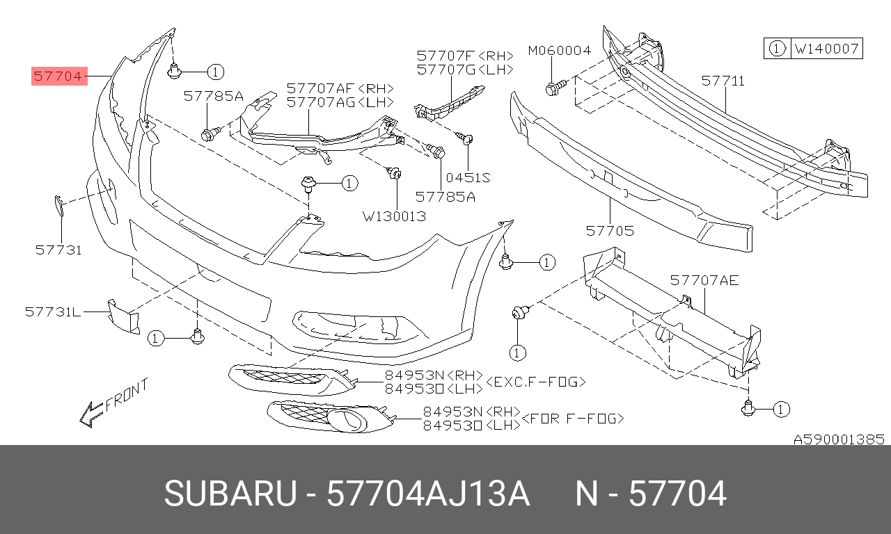 Subaru LEGACY 13-14 BUMPERFRONT - 57704-AJ13A | Spare Parts Shop ...