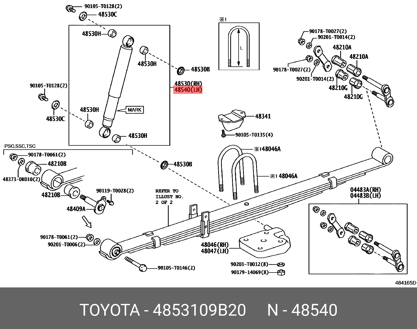 48531-09B20 TOYOTA LEXUS Shock ABS, Rear