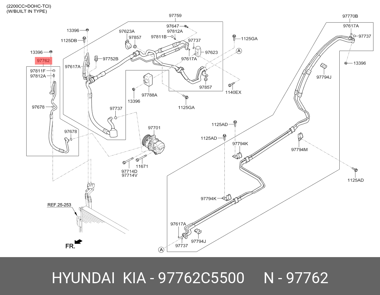 97762C5500 HYUNDAI KIA Air conditioner hose