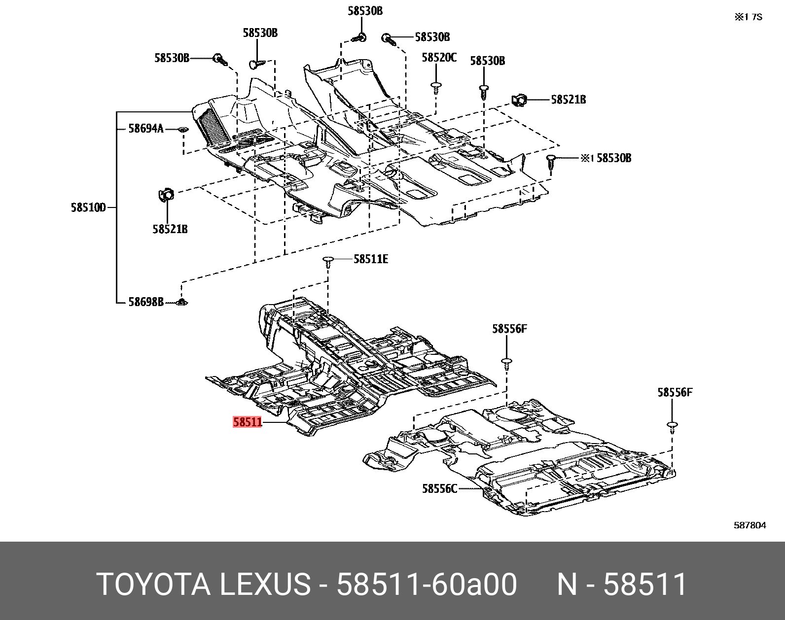 58511-60A00 GENUINE TOYOTA 5851160A00, LAND CRUISER 202107 -, FJA300 ...