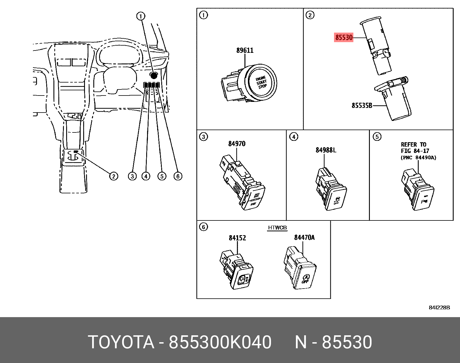 85530-0K040 GENUINE TOYOTA 855300K040, HILUX 201708 - 202005, GUN125 ...