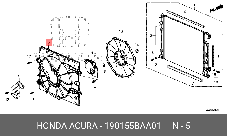 Honda CIVIC 16-20 FAN SHROUD RADIATOR - 19015-5BA-A01 | Spare Parts ...