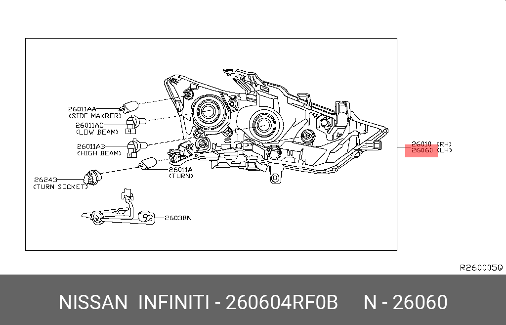Nissan MAXIMA 16-18 HEAD LAMP LH [2] - 26060-4RF0B | Spare Parts Shop ...