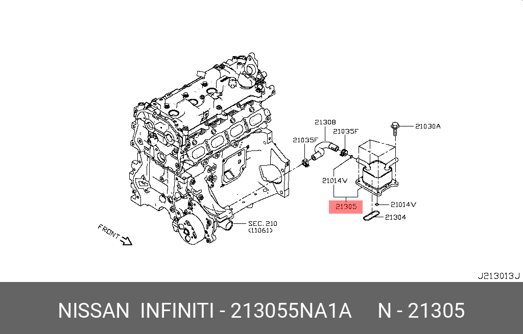 21305-5NA1A NISSAN COOLER OIL