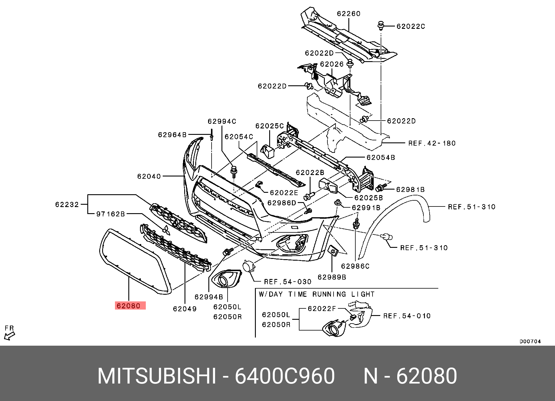 Mitsubishi ASX 13-16 GRILLE MOULDING CHRM - 6400C960 | Spare Parts Shop ...