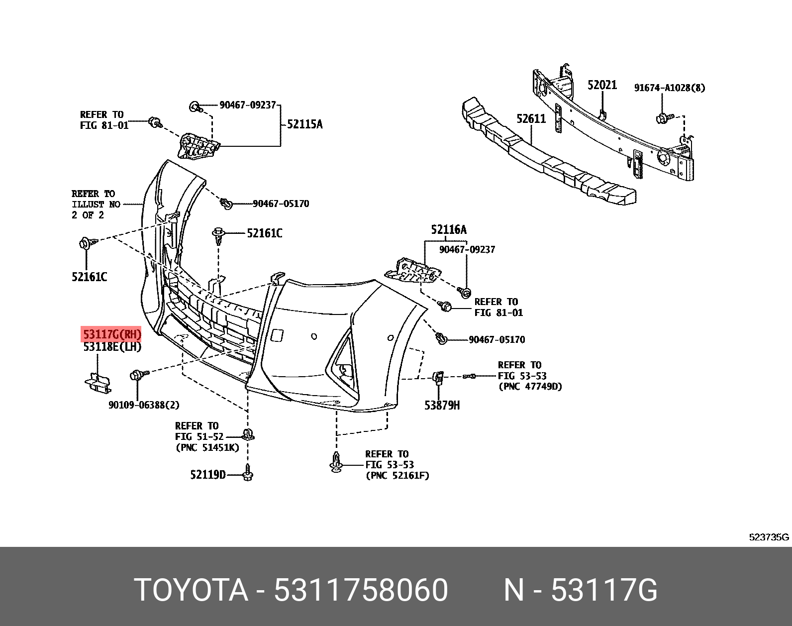 53117-58060 GENUINE TOYOTA 5311758060, ALPHARD/ VELLFIRE/ HV 201501 ...