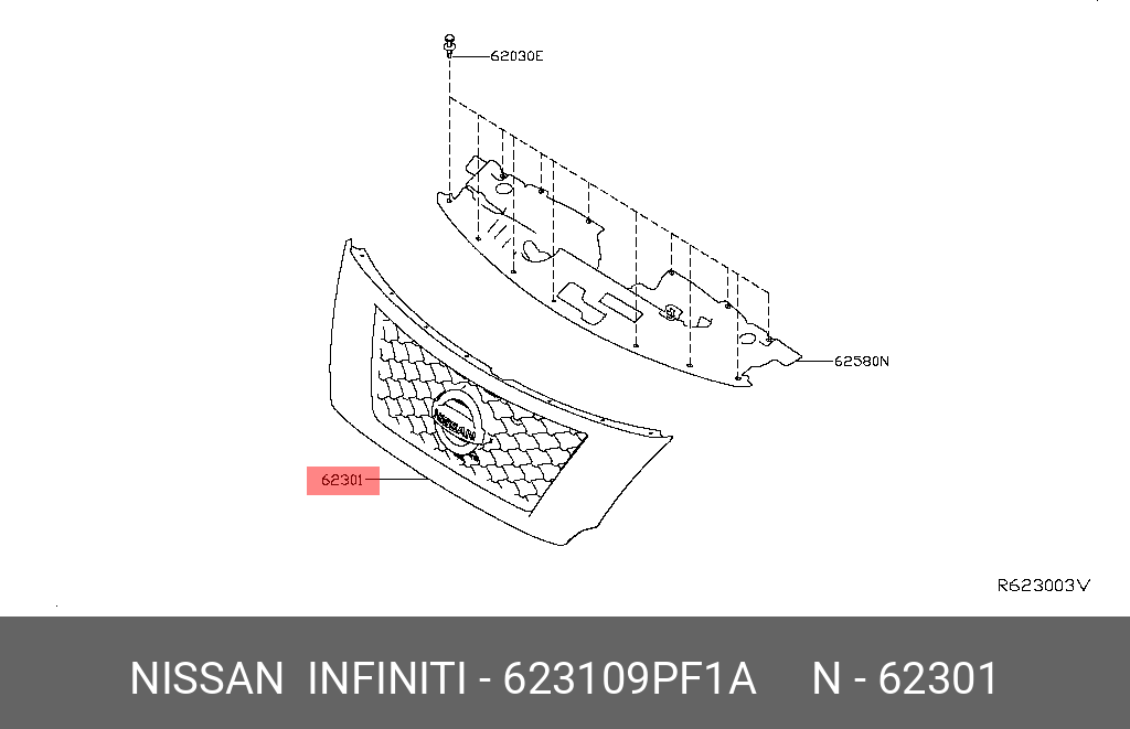Nissan PATHFINDER 18-20 GRILLE - 62310-9PF1A | Spare Parts Shop ...