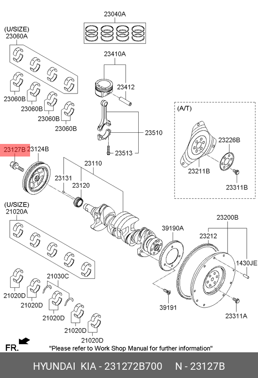 231272B700 HYUNDAI KIA Crankshaft pulley bolt